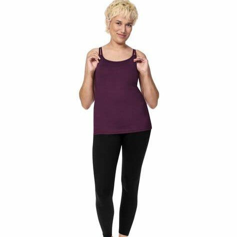 Amoena Valletta Pocketed Mastectomy Singlet/Cami - Dark Berry 45064 ...